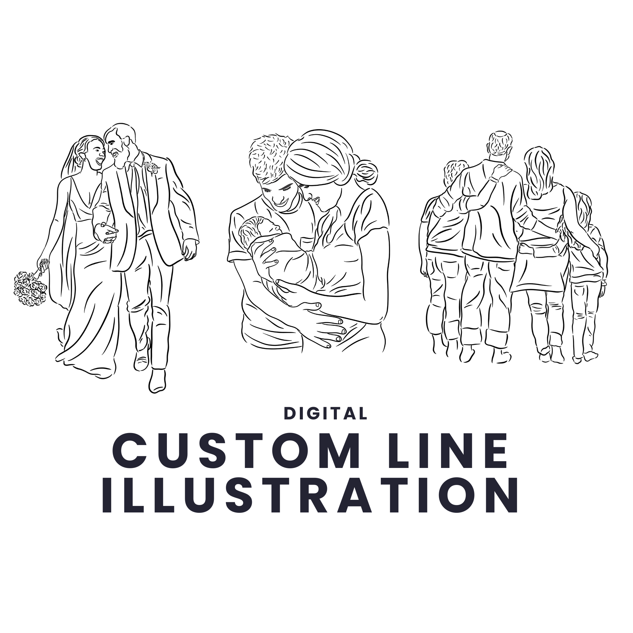 Minimalistic Line Drawing Keepsake – Emile Power Co.