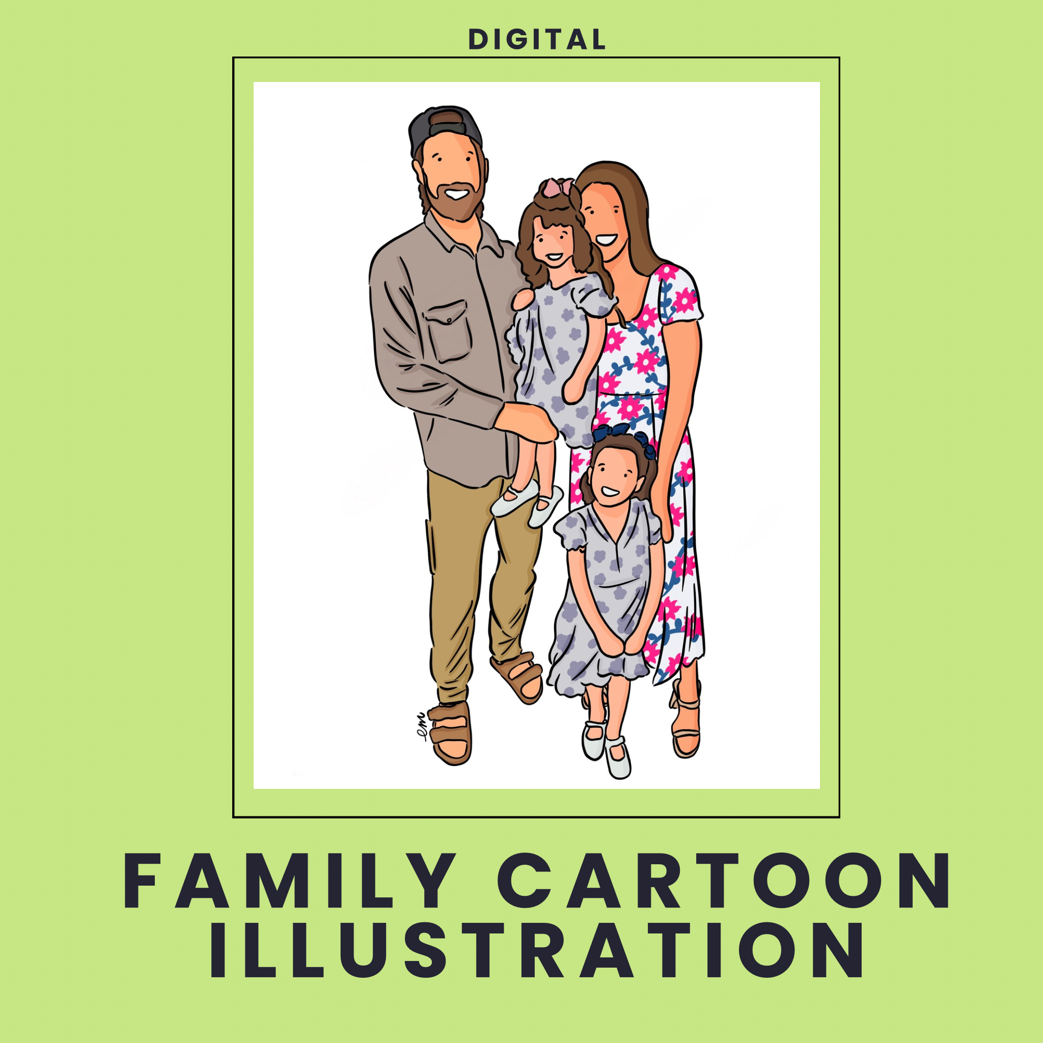 Family Cartoon Illustration – Emile Power Co.